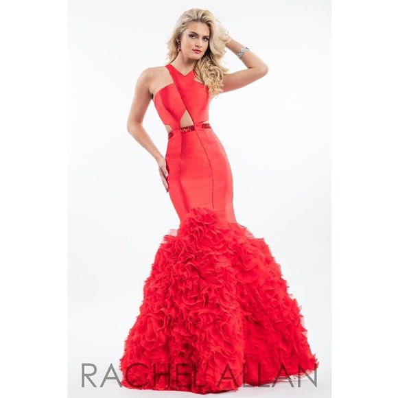 Rachel Allan | Dresses | Red Rachel Allan Size 4 Mermaid Dress | Poshmark